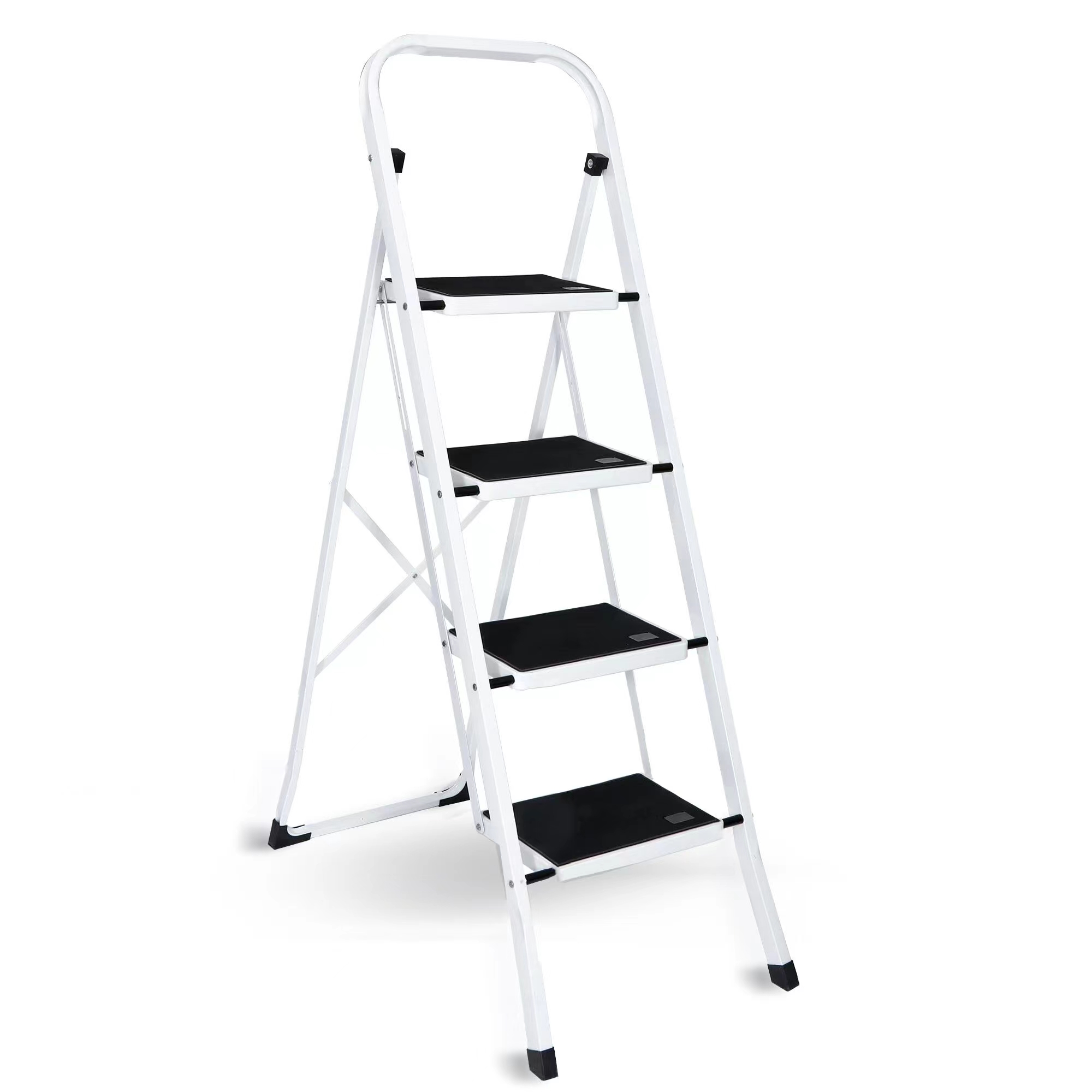 HONGGE Folding 4 Step Ladder Portable Step Stool with Wide Anti-Slip ...