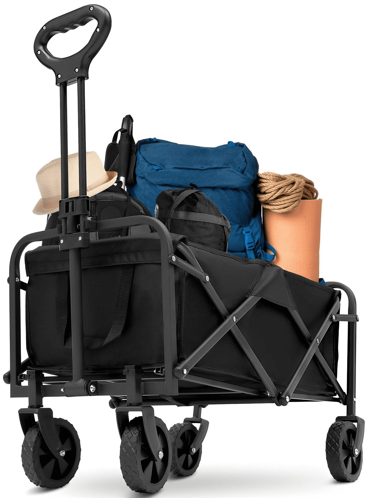 HONGGE Multi-Purpose Bucket Cart Collapsible Folding Wagon Garden Cart ...