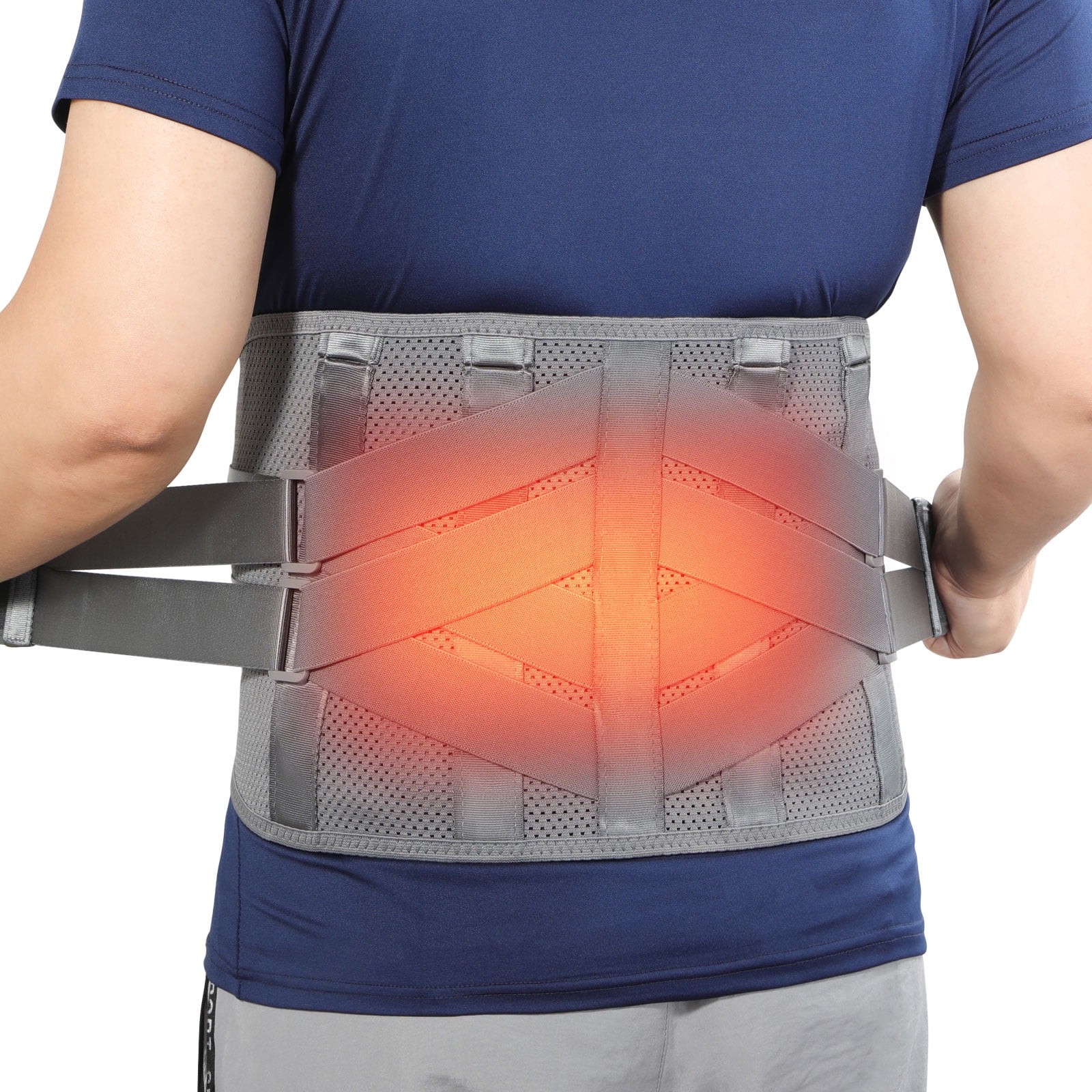 HONGJING Back Support Brace with Heating for Lower Back Pain Relief ...