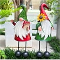HONGLAND Metal Gnome Yard Decorative Stakes, Patio Outdoor Decoration ...