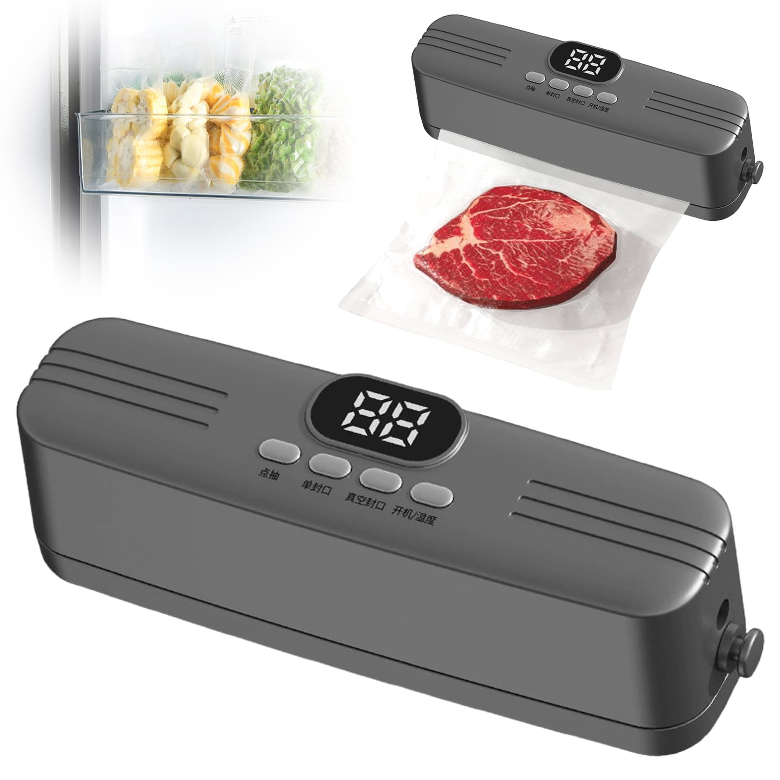 HONGLIN Portable Vacuum Sealer, Cordless Food Vacuum Sealer Machine ...