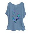 Honhuzh Womens Shirts Ladies Clearance Plus Size Round O Neck Short