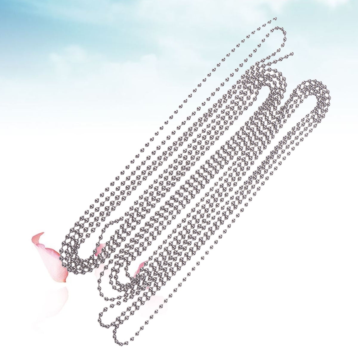 HONITANO 1 Set 3 Meters Silver Bead Chain 3.5MM Diameter for Dog Tags ...