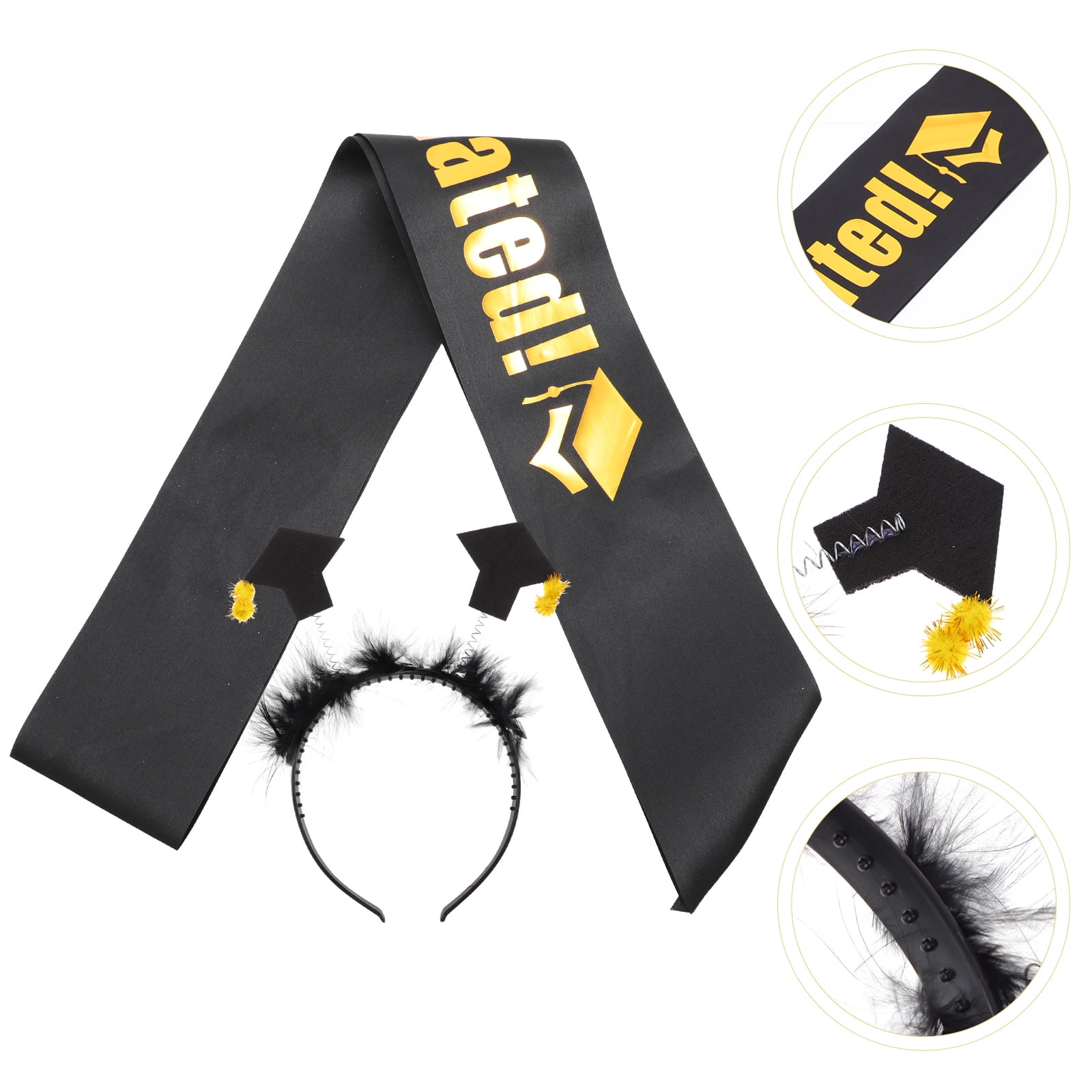 HONITANO 1 Set Graduation Season Headband and Sash for Women Students ...