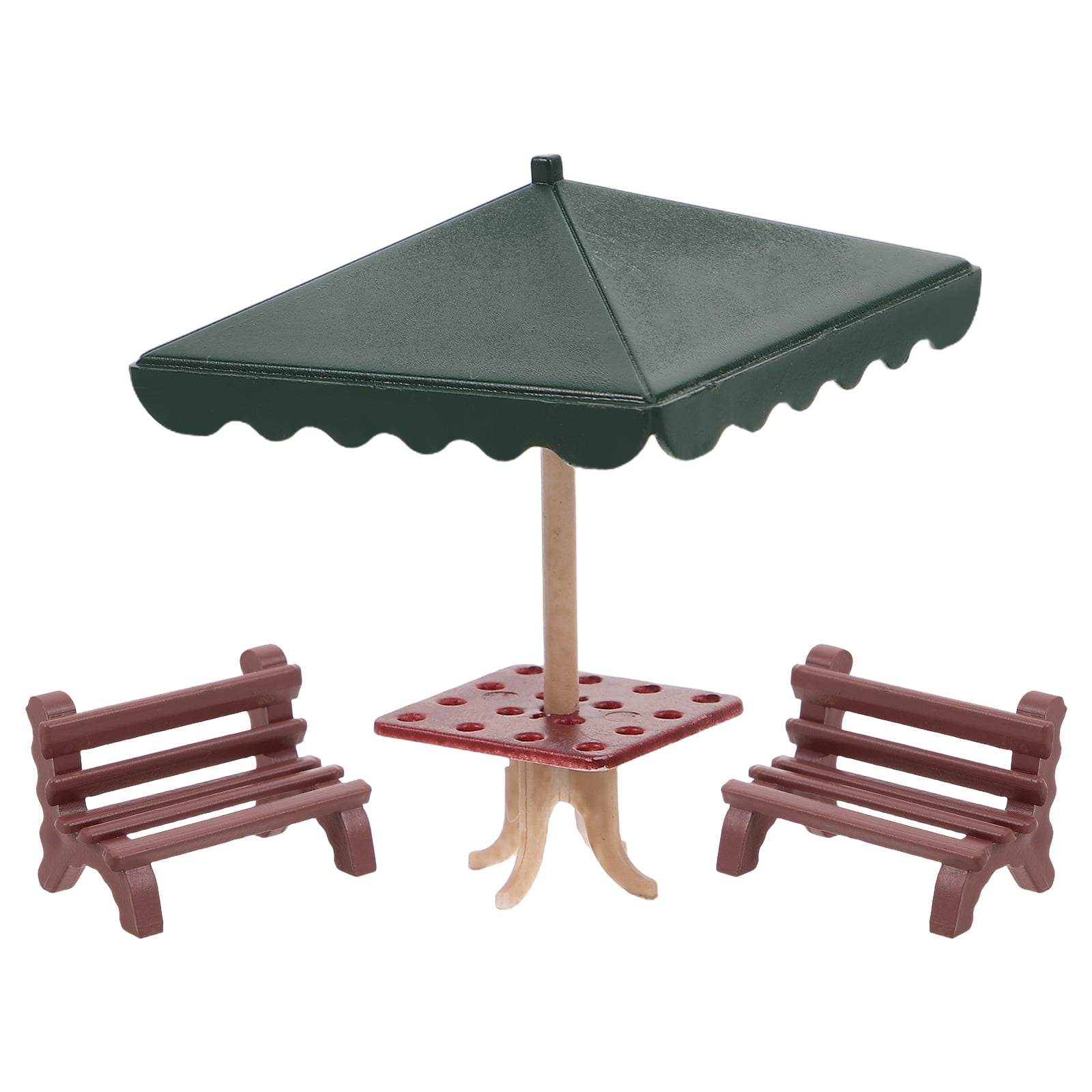 HONITANO 1 Set Mini House Adornment Miniature Bench And Parasol Model ...