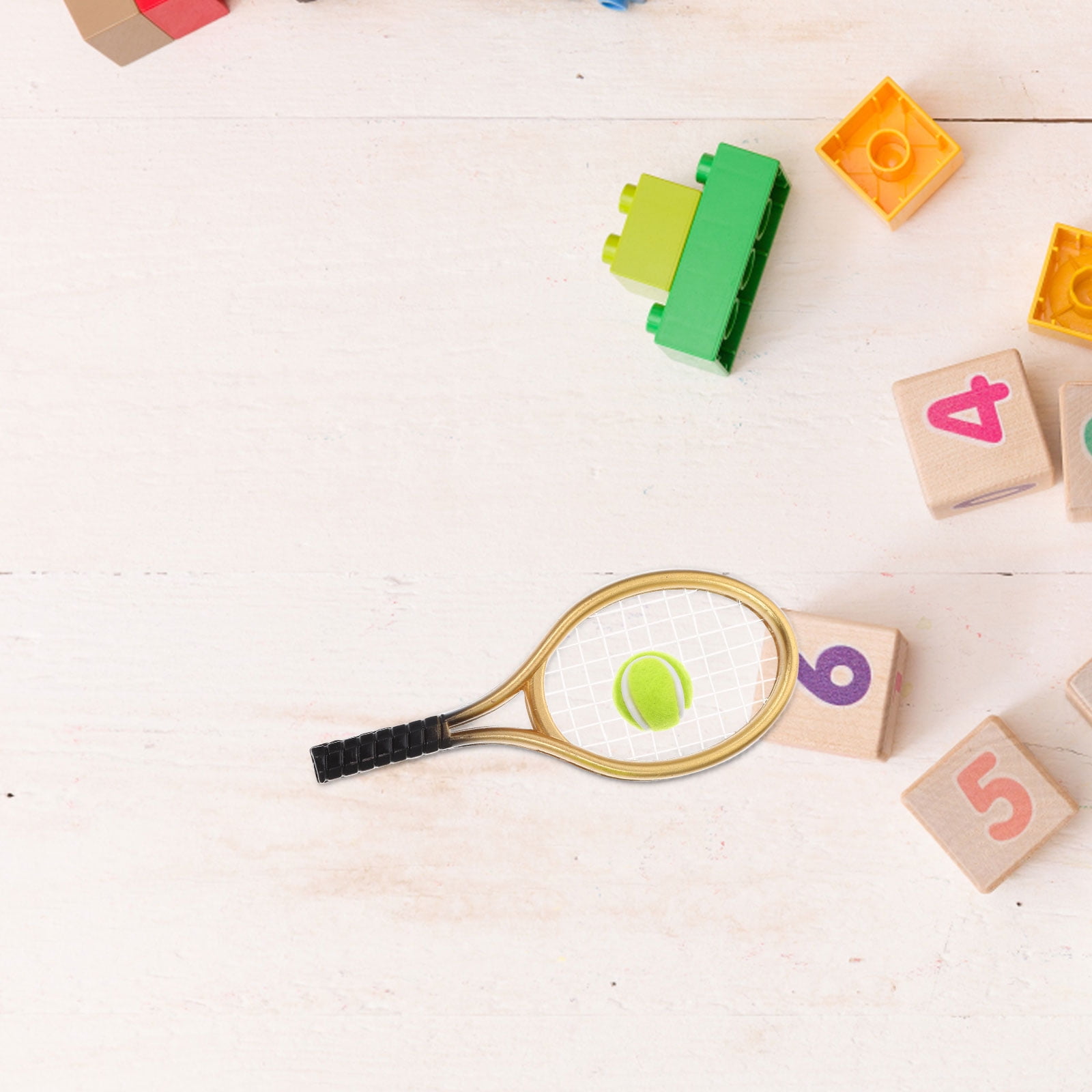 HONITANO 1 Set Mini Tennis Racket and Ball Set for Dollhouse ...