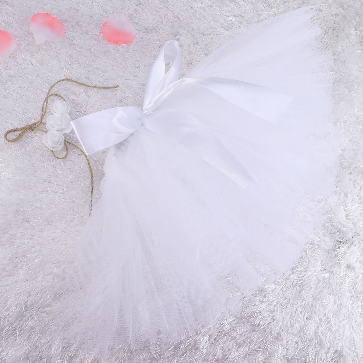 HONITANO 1 Set White Fluffy Acrylic Fibers Baby Girl Photography Props ...