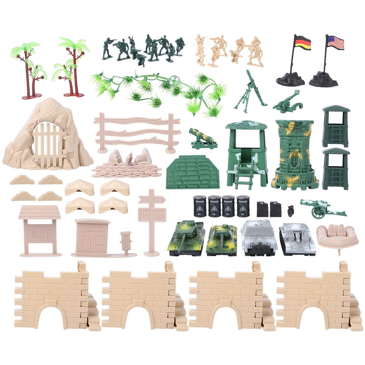 HONITANO 100PCS Fence Model Toys Diy Assembly Sand Table Game Pretend ...