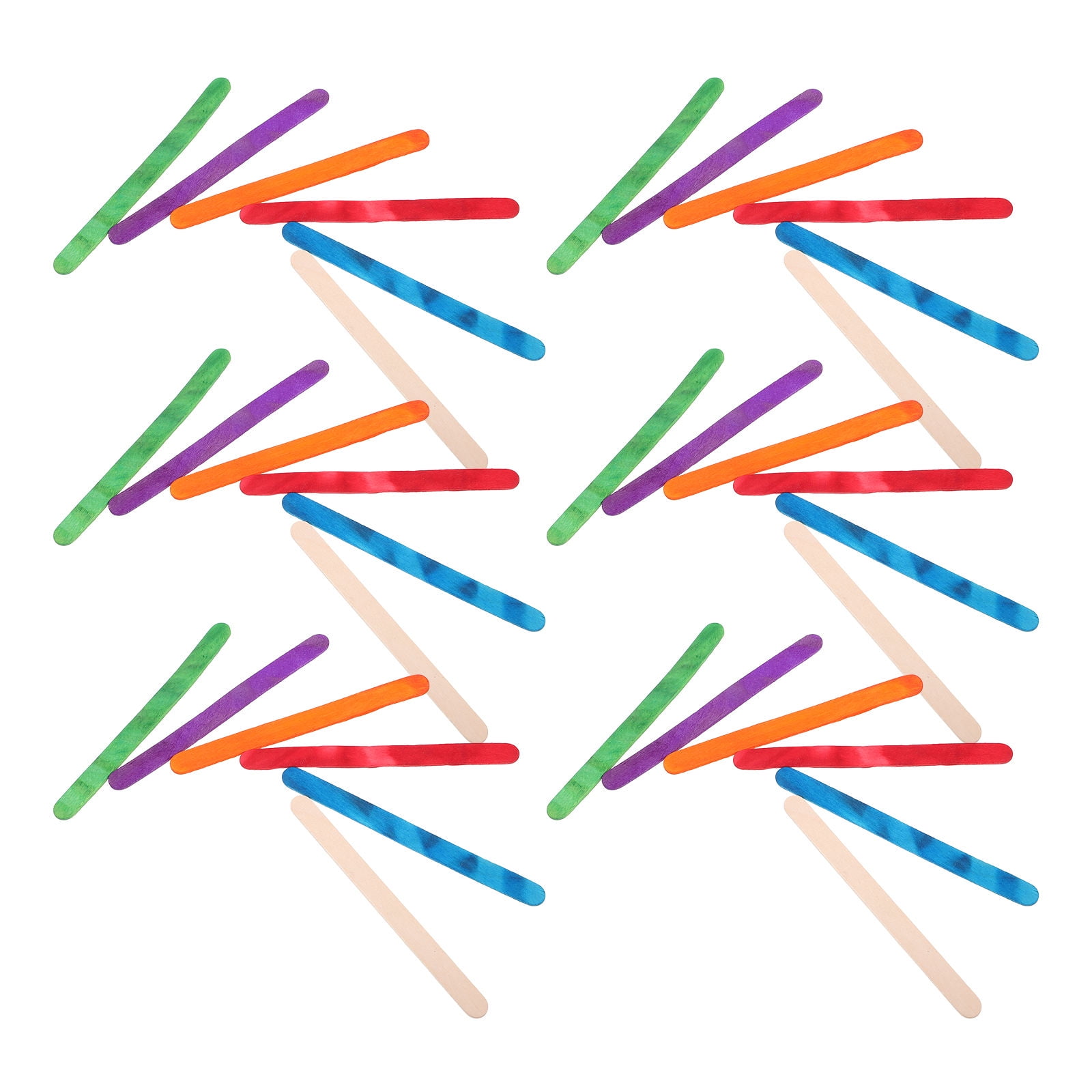 HONITANO 100PCS Woodcraft Sticks Colorful Craft Materials for Teachers ...