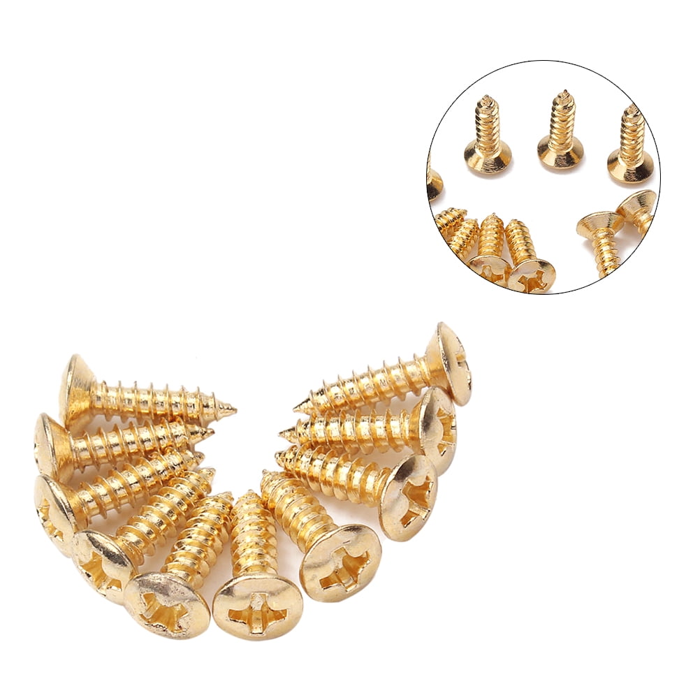 HONITANO 10Pack Guitar Pickguard Screws in Golden Iron for Electric ...