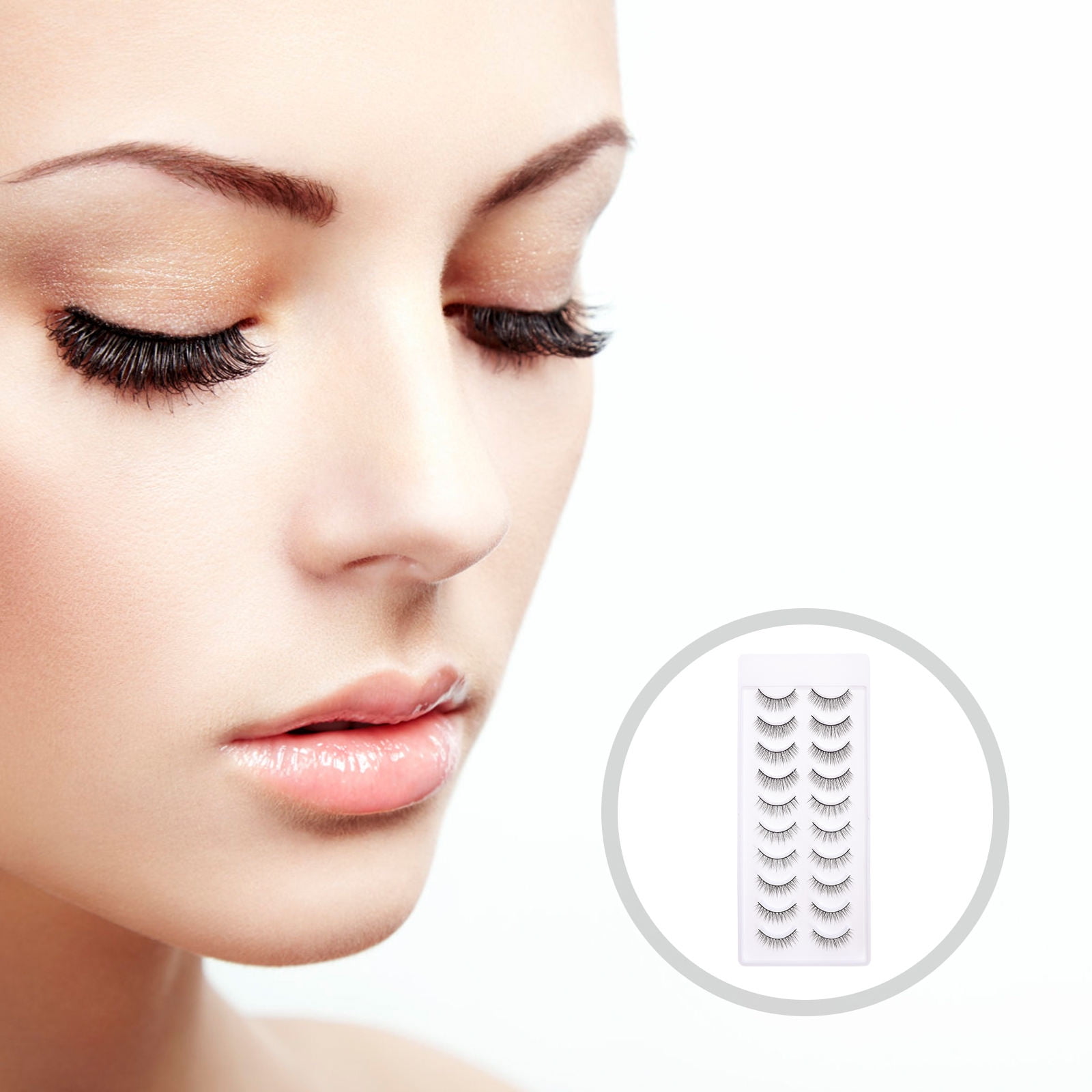 HONITANO 10Pairs Fake Eyelash Eye Lashes Natural Looking Synthetic Material Adjustable Length ...