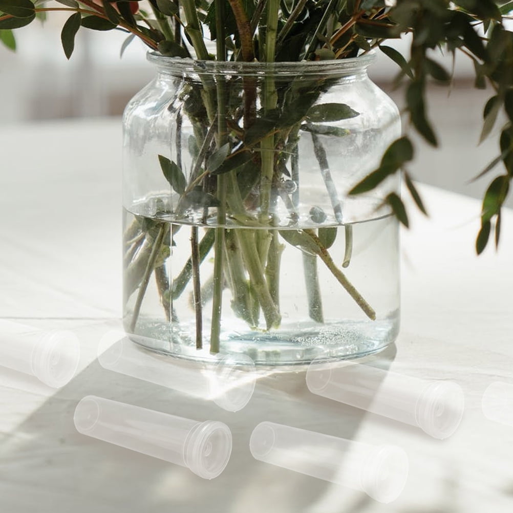 HONITANO 10Pcs Plastic Floral Stem Cylindrical Transparent For Single ...