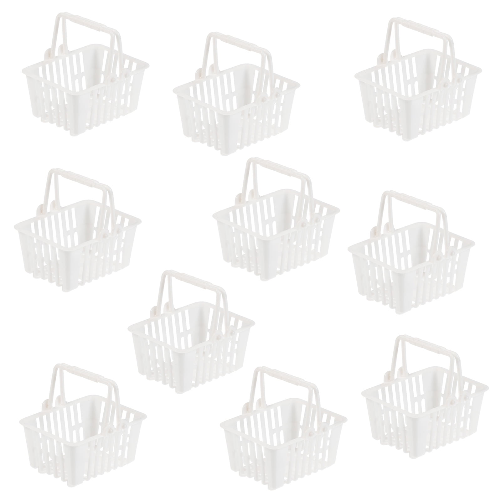 HONITANO 10Pcs Small Plastic Baskets for Toy and Candy Storage in White ...