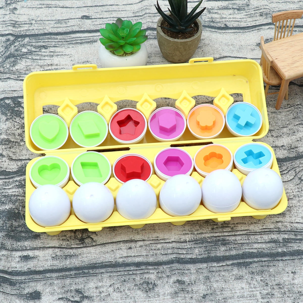 HONITANO 12 Pcs Matching Eggs Toys Educational Toddlers with Assorted ...