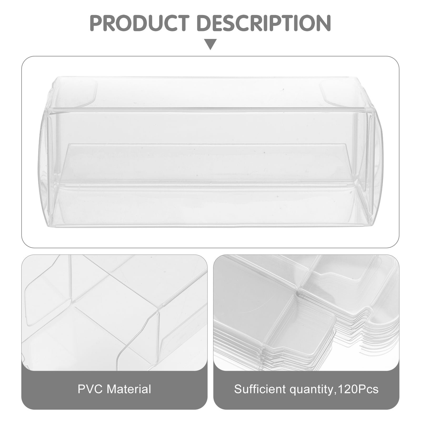 HONITANO 120Pcs Clear Boxes for Mini Toy Cars Rectangular Shape Simple ...