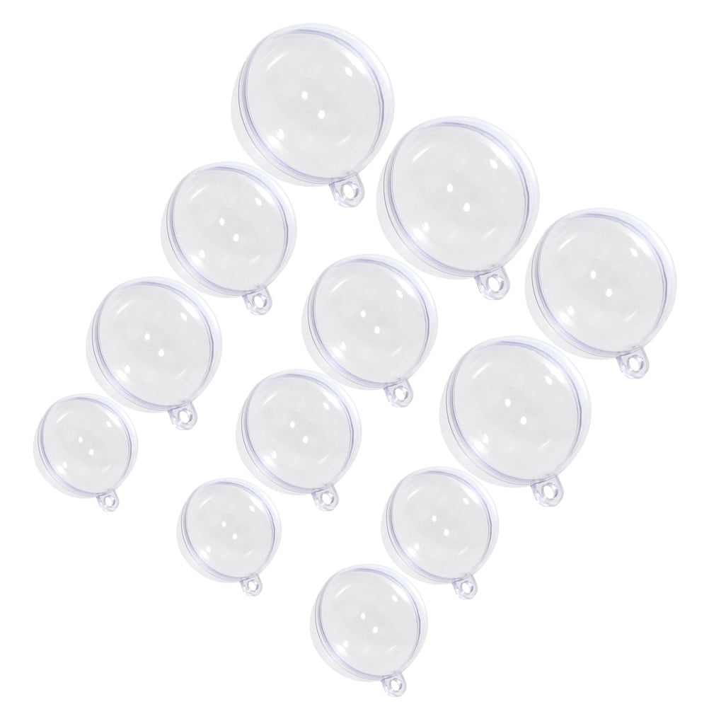 HONITANO 12Pack Clear Fillable Baubles for Crafting and Holiday ...