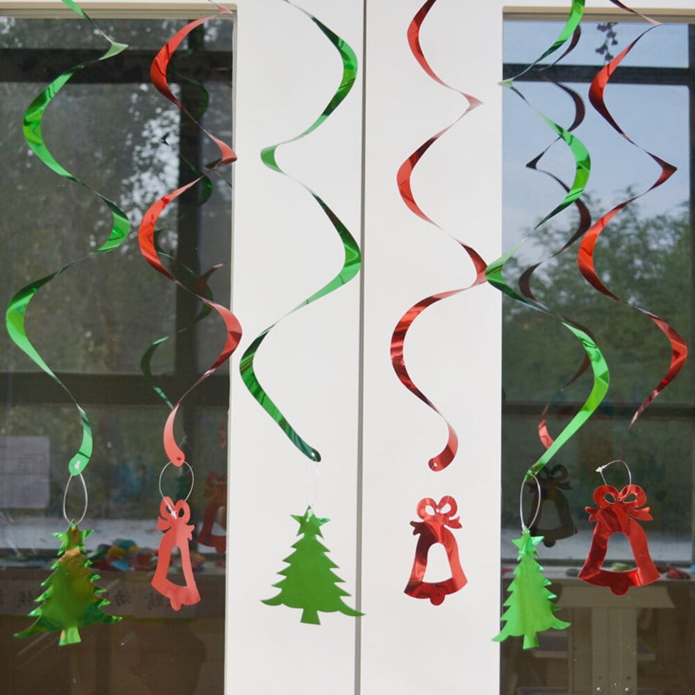 HONITANO 12Pcs Bell Hanging Swirls Red Green PVC For Baby Shower And ...