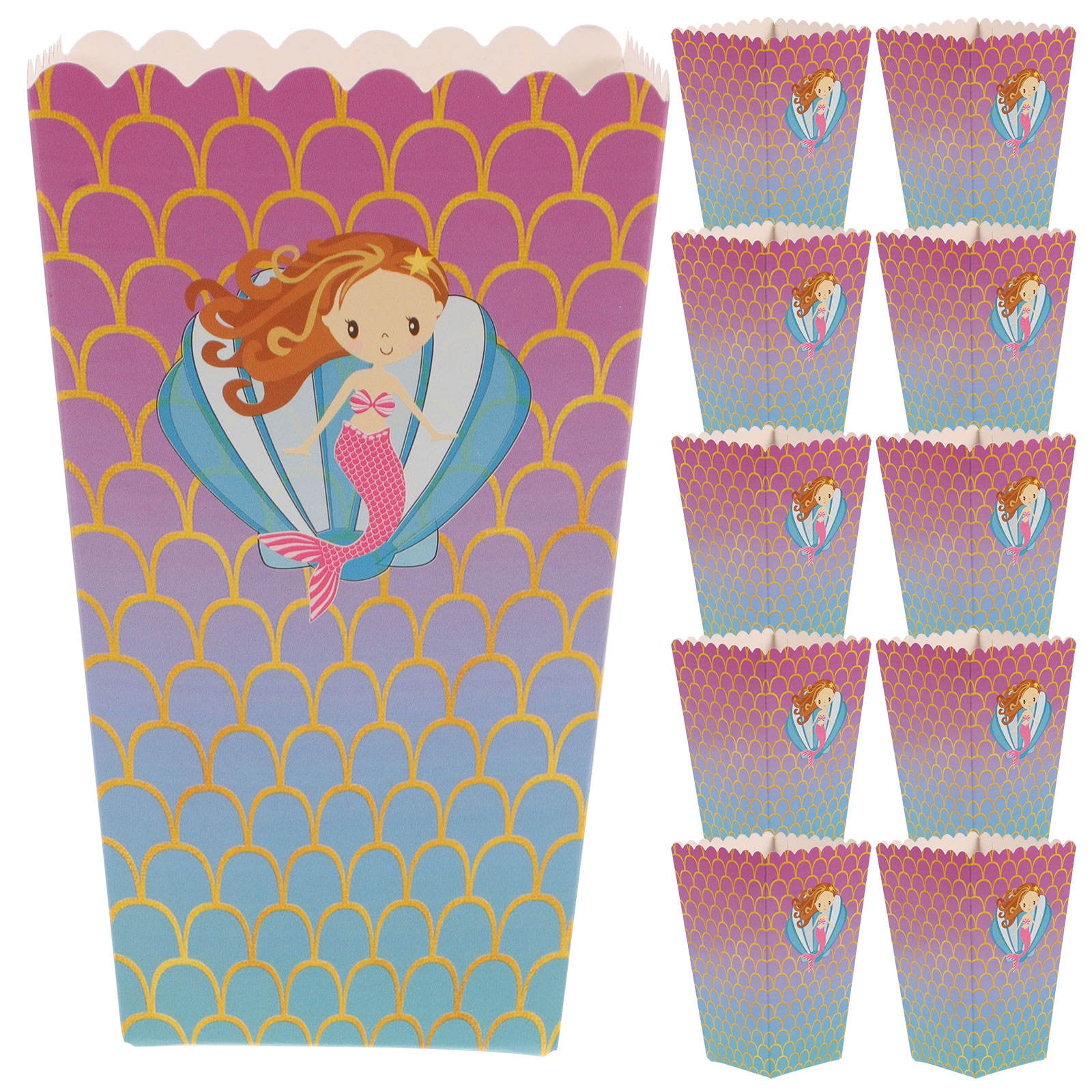 HONITANO 12Pcs Multi Color Scalloped Popcorn Boxes Cardboard Candy ...