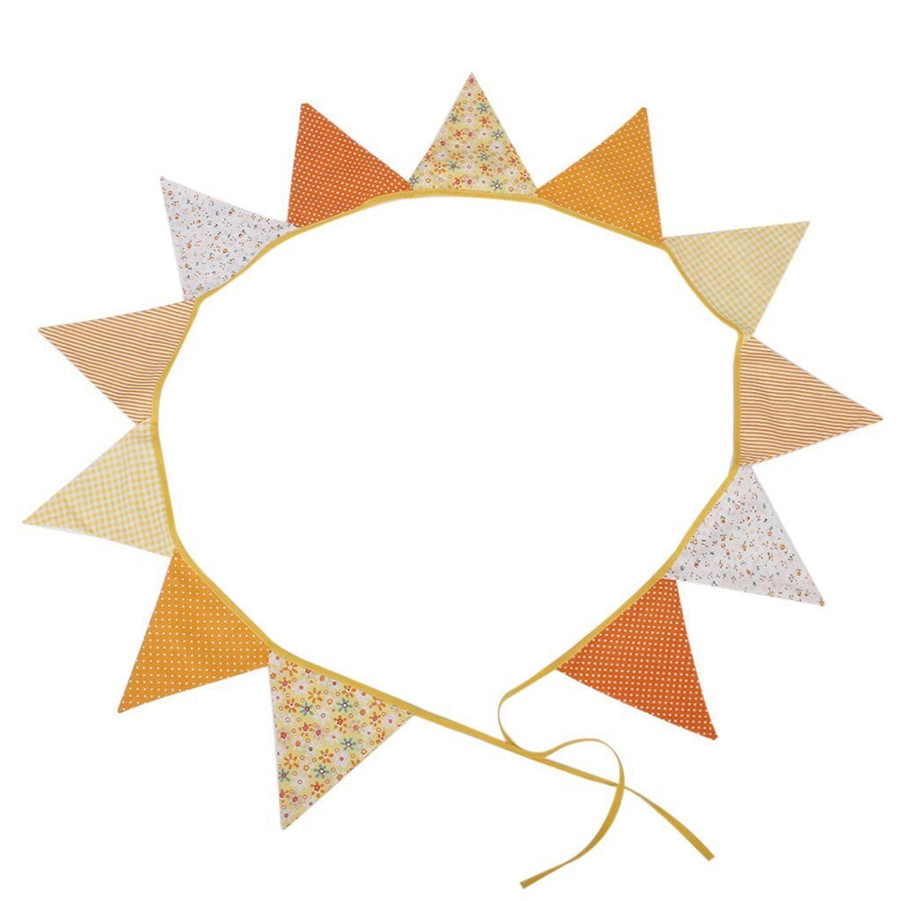 HONITANO 12Pcs Triangle Bunting Hanging Triangle Flags Yellow Multi ...