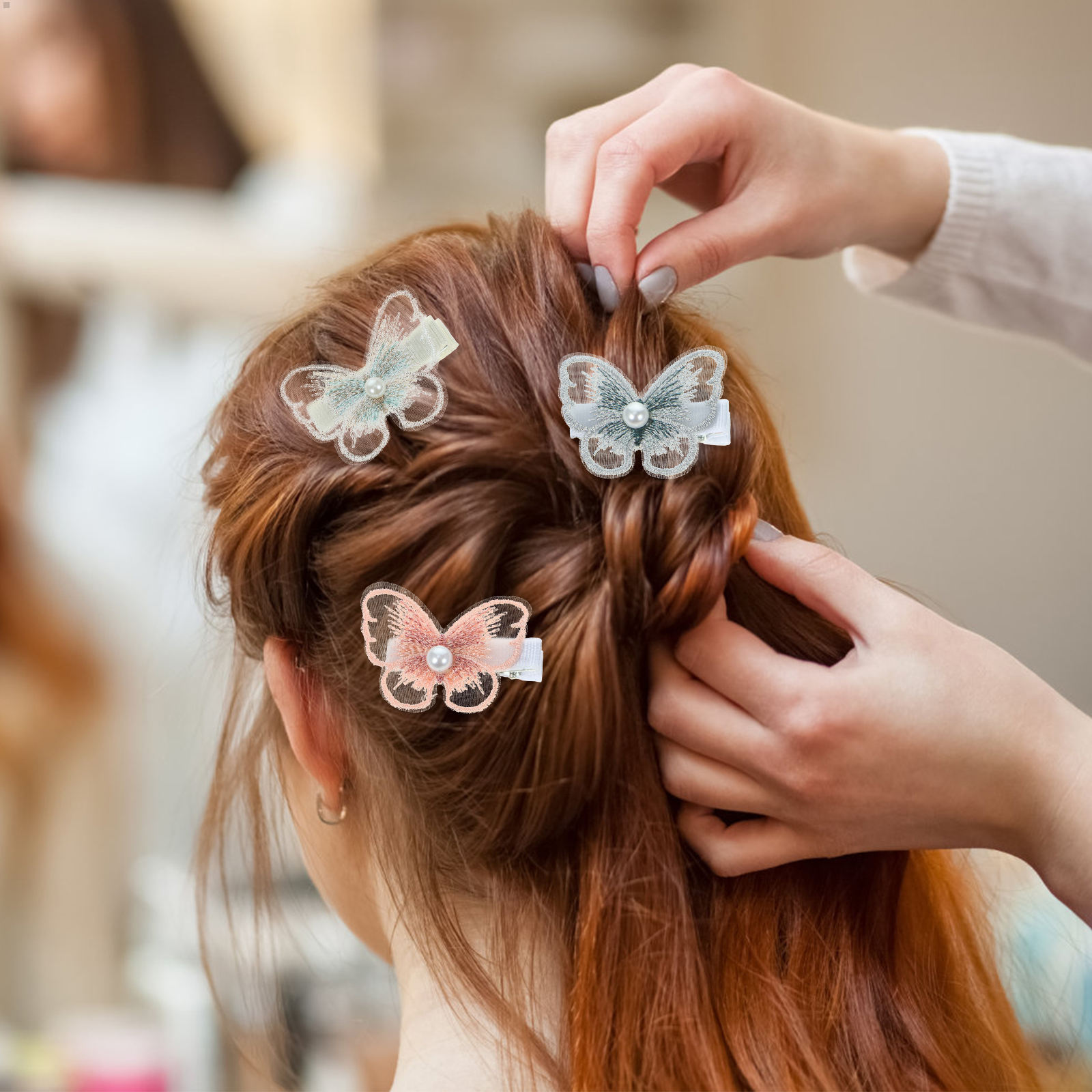 HONITANO 15Pcs Hair Clips For Styling In Orange And White With Simple ...