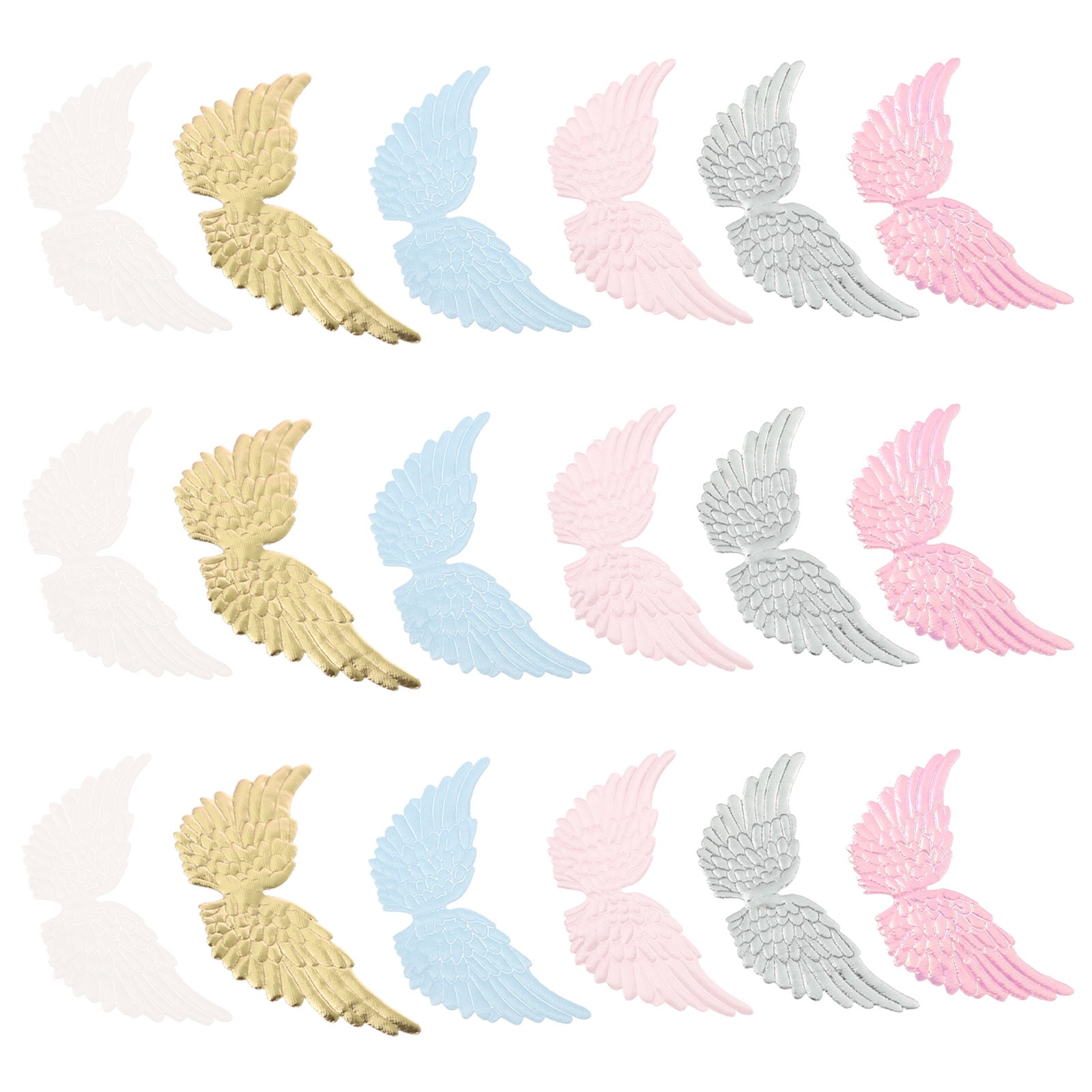 HONITANO 18Pcs Small Sequin Wing Patches White Angel Wing Shape Clothes ...