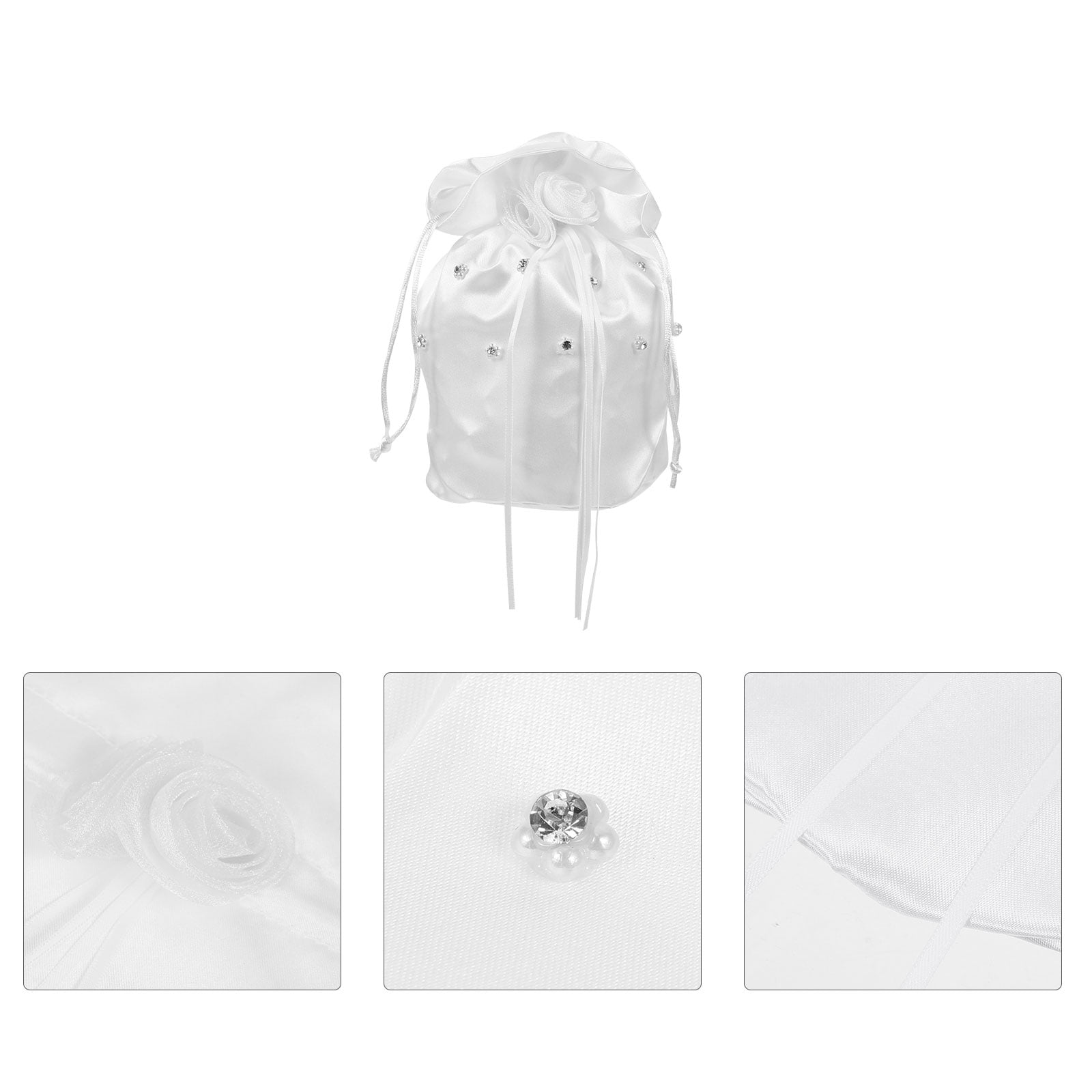 HONITANO 1Pack Bridal Purse Bride in White Satin for Elegant Weddings ...