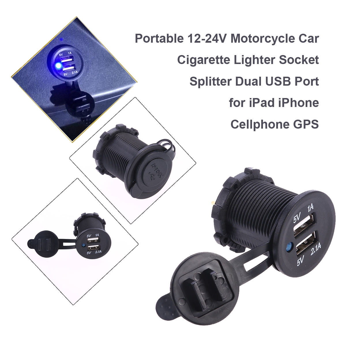 HONITANO 1Pack Car Cigarette Lighter Extension with Rubber and Plastic Material for Waterproof ...