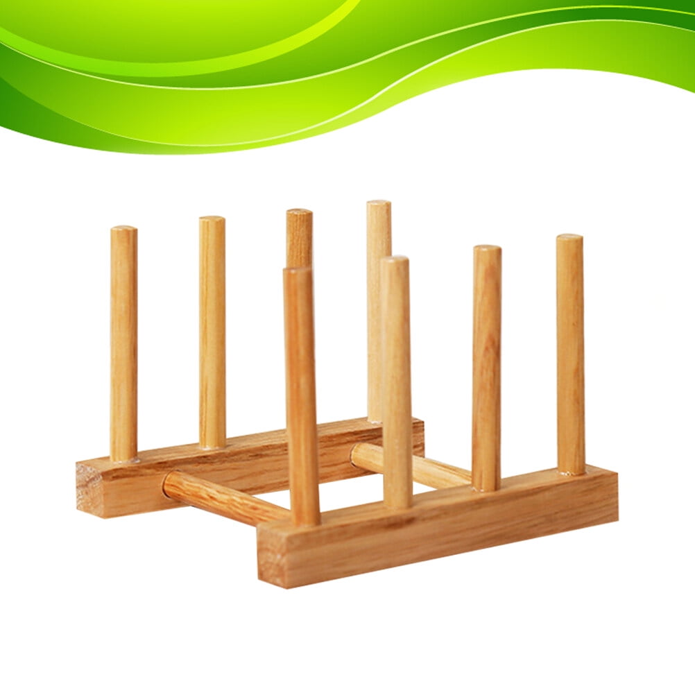 HONITANO 1Pack Dish Storage Rack Khaki Rectangular Bamboo Wood Drying ...