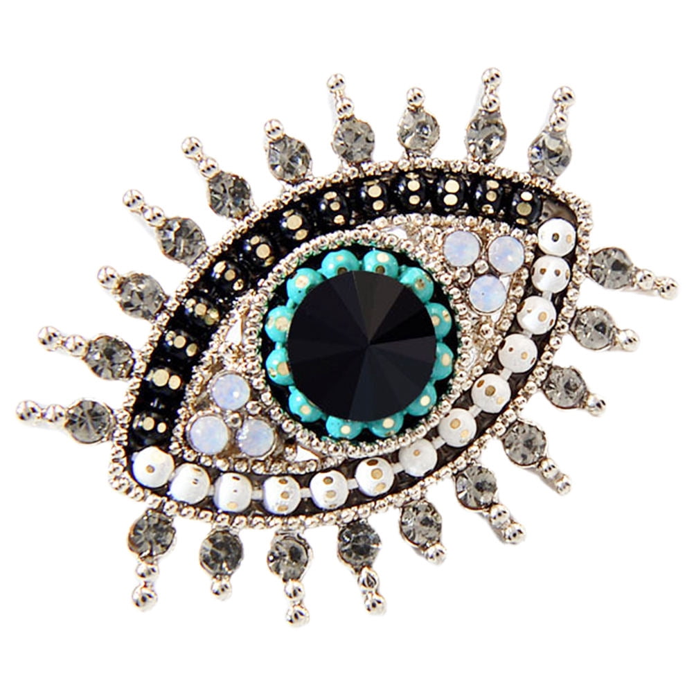 HONITANO 1Pack Evil Eye Brooch Pin Multi Color Metal Collar Pin For ...