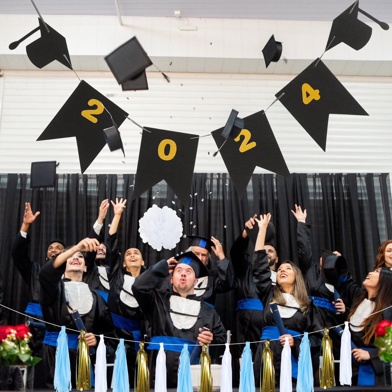 HONITANO 1Pack Graduation Backdrop Banner Felt Cloth Photo Prop Indoor ...