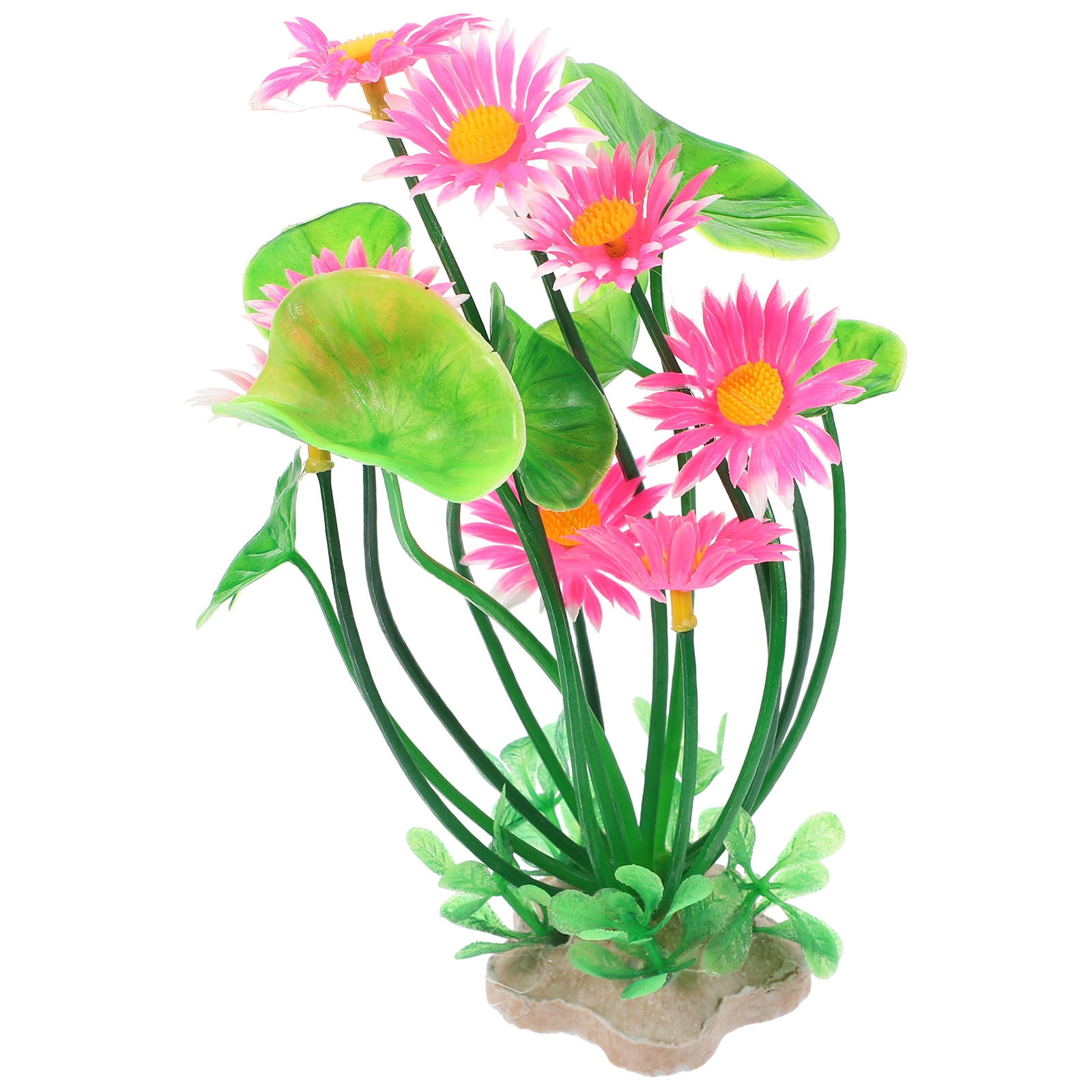 HONITANO 1Pack Pink Plastic Artificial Lotus Flower for Fishtank ...