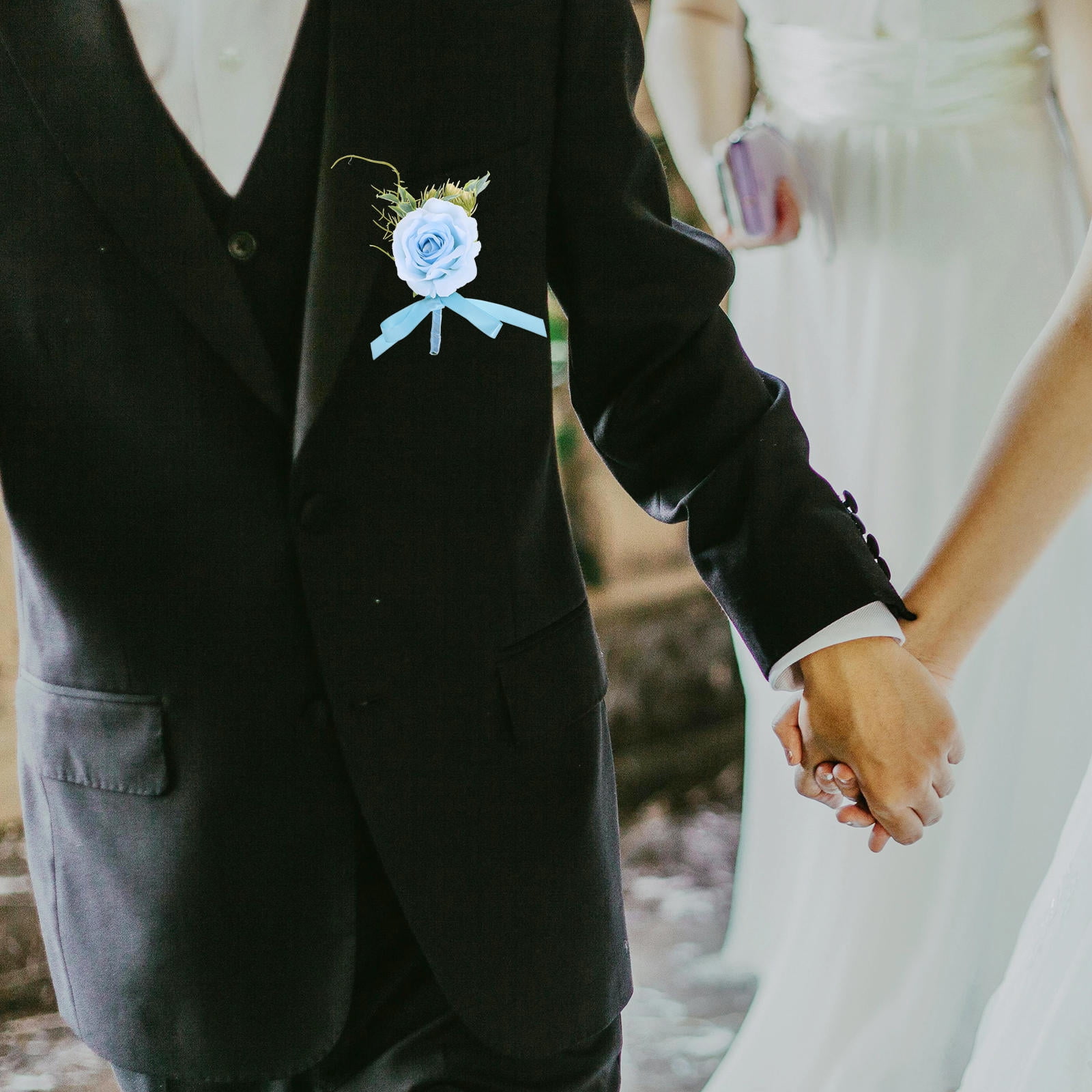 HONITANO 1Pack Sky-Blue Cloth Corsage for Grooms and Bridesmaids ...