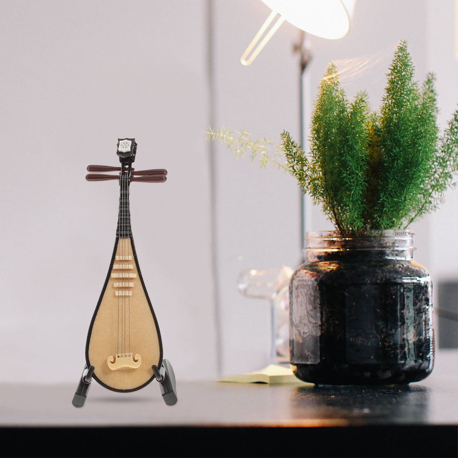 HONITANO 1Pc Small Musical Instruments Khaki Wood Lute Musical ...