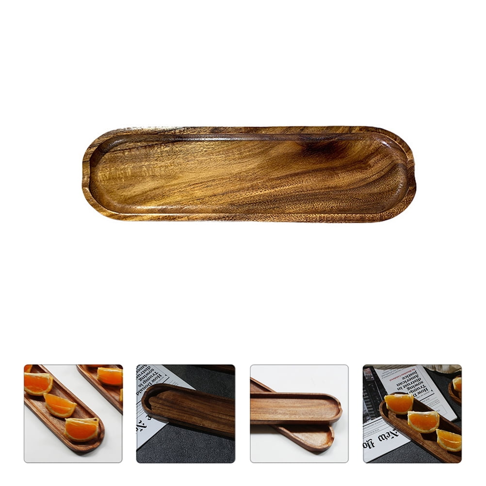 HONITANO Serving Tray Wood Sushi Serving Platter Wood Color 1Pc 9.82X2 ...