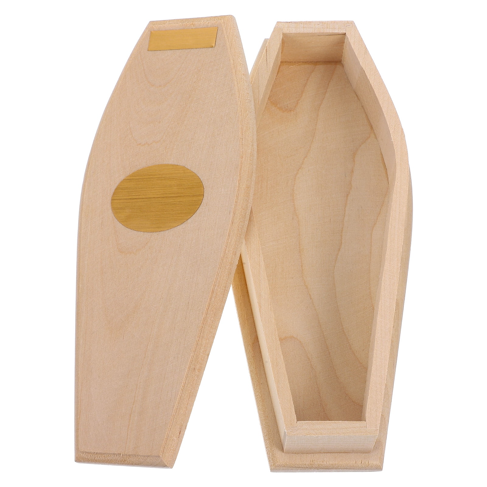 HONITANO 1Pcs Birch Wood Coffin Shape Dollhouse Miniature Coffin Beige ...