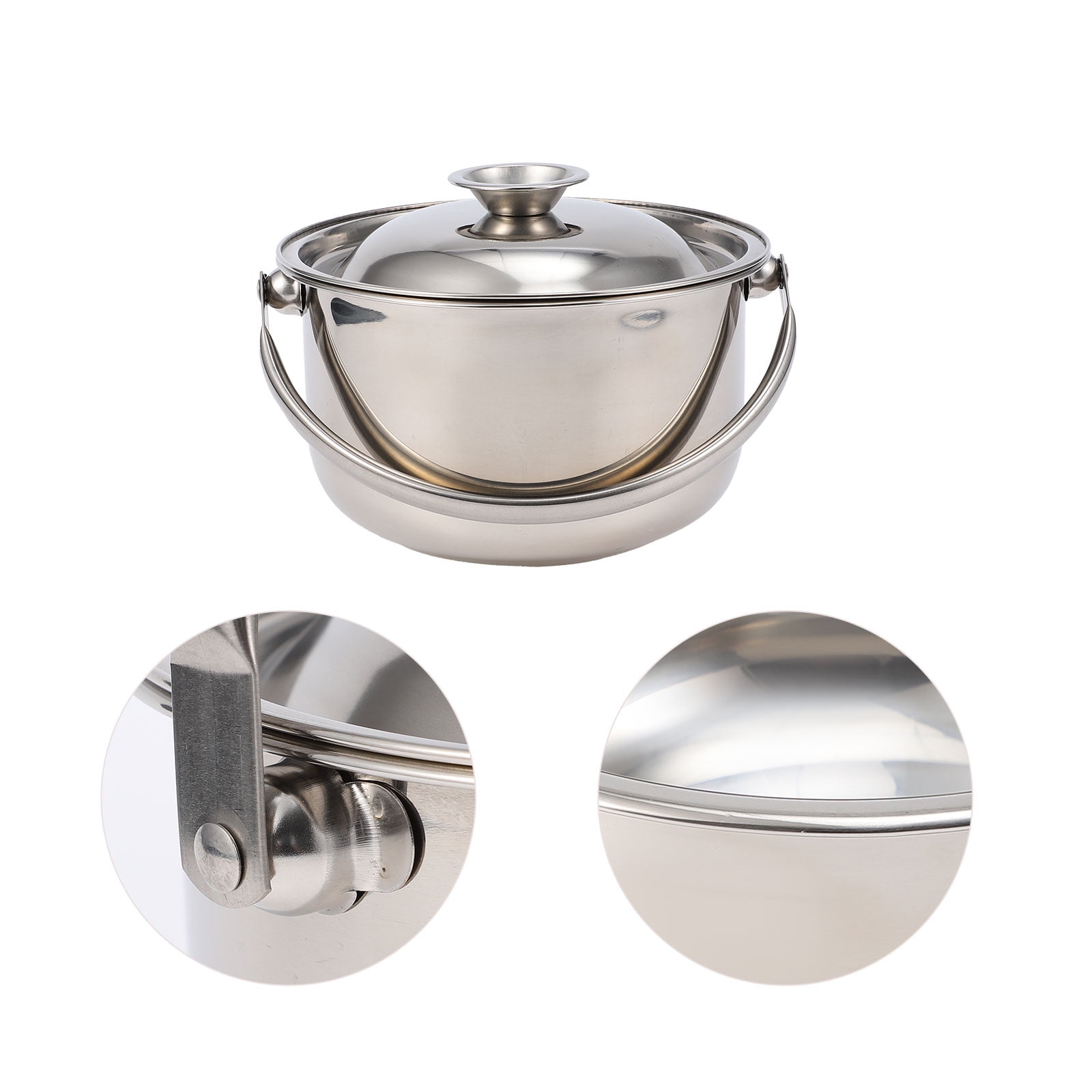 HONITANO 1Pcs Cook Pots with Lid Stainless Steel for Even Heat ...