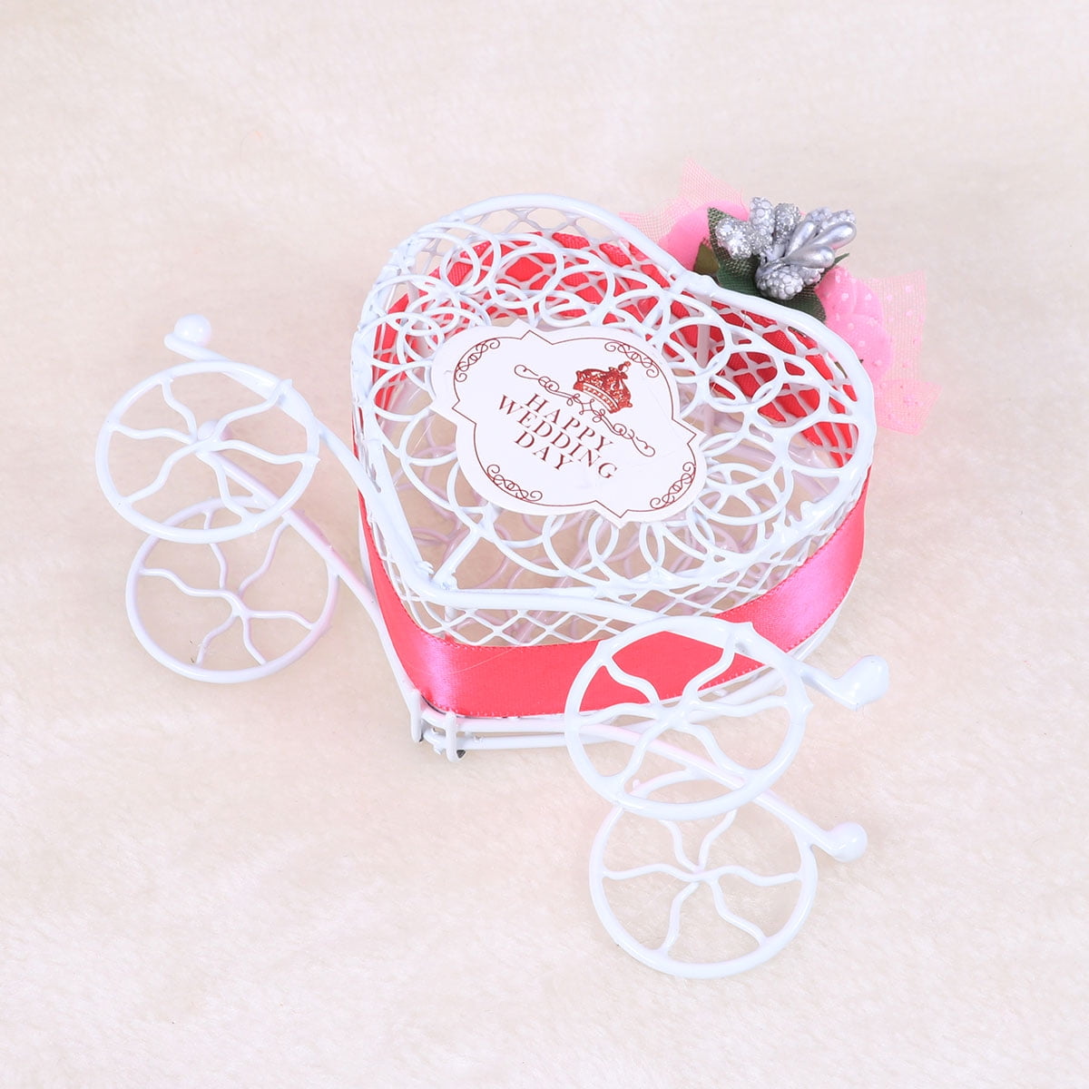HONITANO 1Pcs Rosy Heart Shaped Carriage Candy present Box Iron Table ...