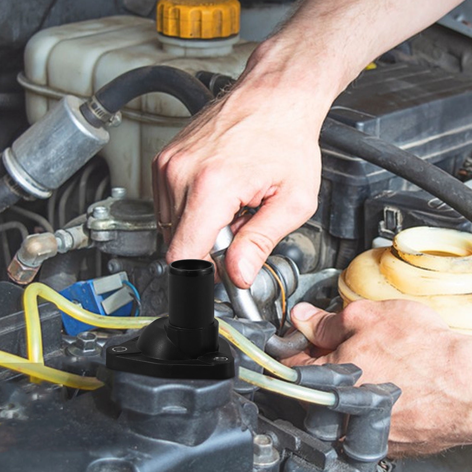 HONITANO 1Set Black Plastic Car Engine Thermostat Housing for ...