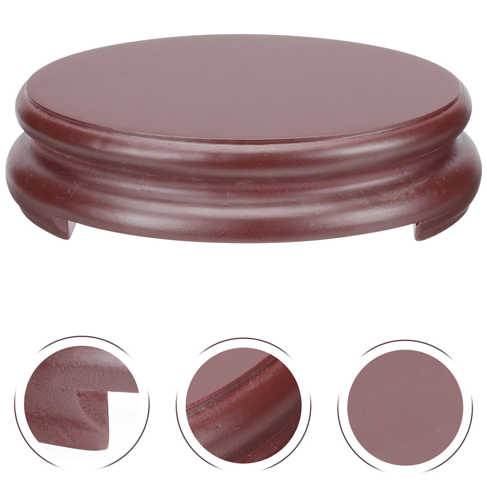 HONITANO 1Set Farmhouse Pedestal Stand Wooden Oval Shape Storage Holder ...