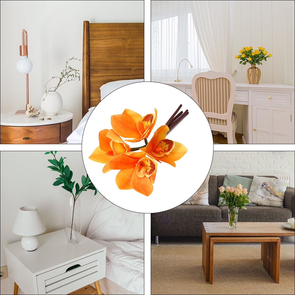 HONITANO Plastic Rod Cymbidium Flower Orange 1Pack 11X4X4 Weddings ...