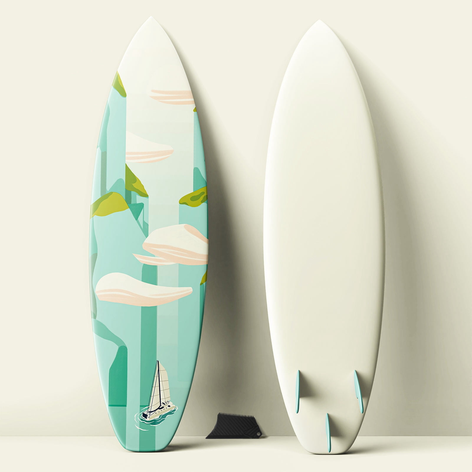 HONITANO 1Set Surfboard Wax Comb Black Abs Material For Board ...