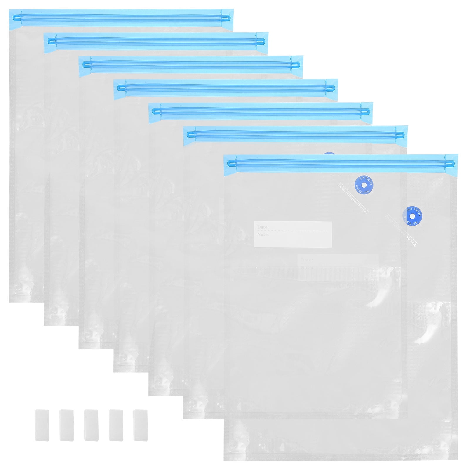 HONITANO 25Pack Vacuum Food Sealing Bags Rectangular Shape Blue White ...