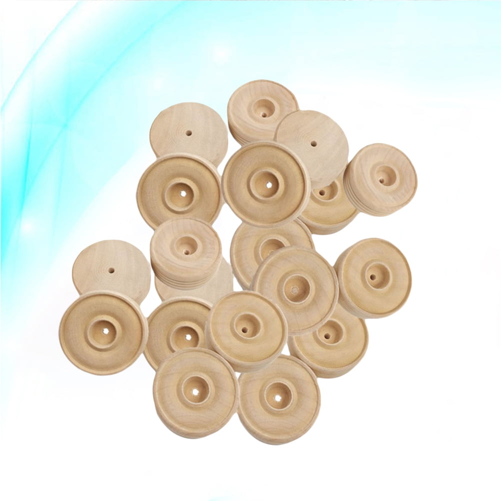 HONITANO 25Set Handmade Toy Wheels for Diy Handmade Crafts Wood Beige ...