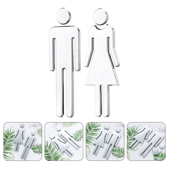 HONITANO 2Pairs Acrylic Toilet Identification Sign for Bathroom Door ...