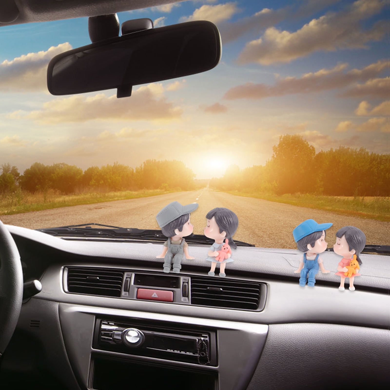HONITANO 2Pcs Loving Couple Figurine Resin Car Decorations Interior ...