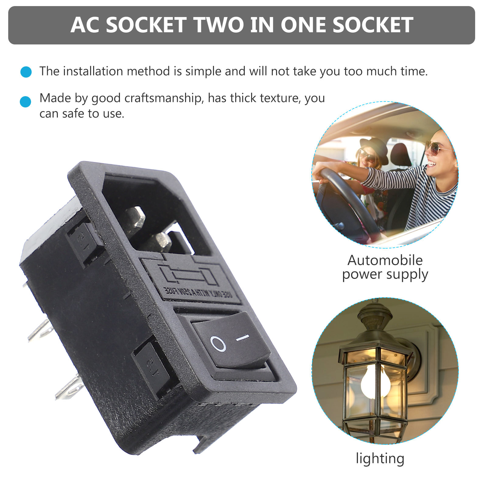 HONITANO 2Set Electrical Power Connectors Inlet Power Socket ...