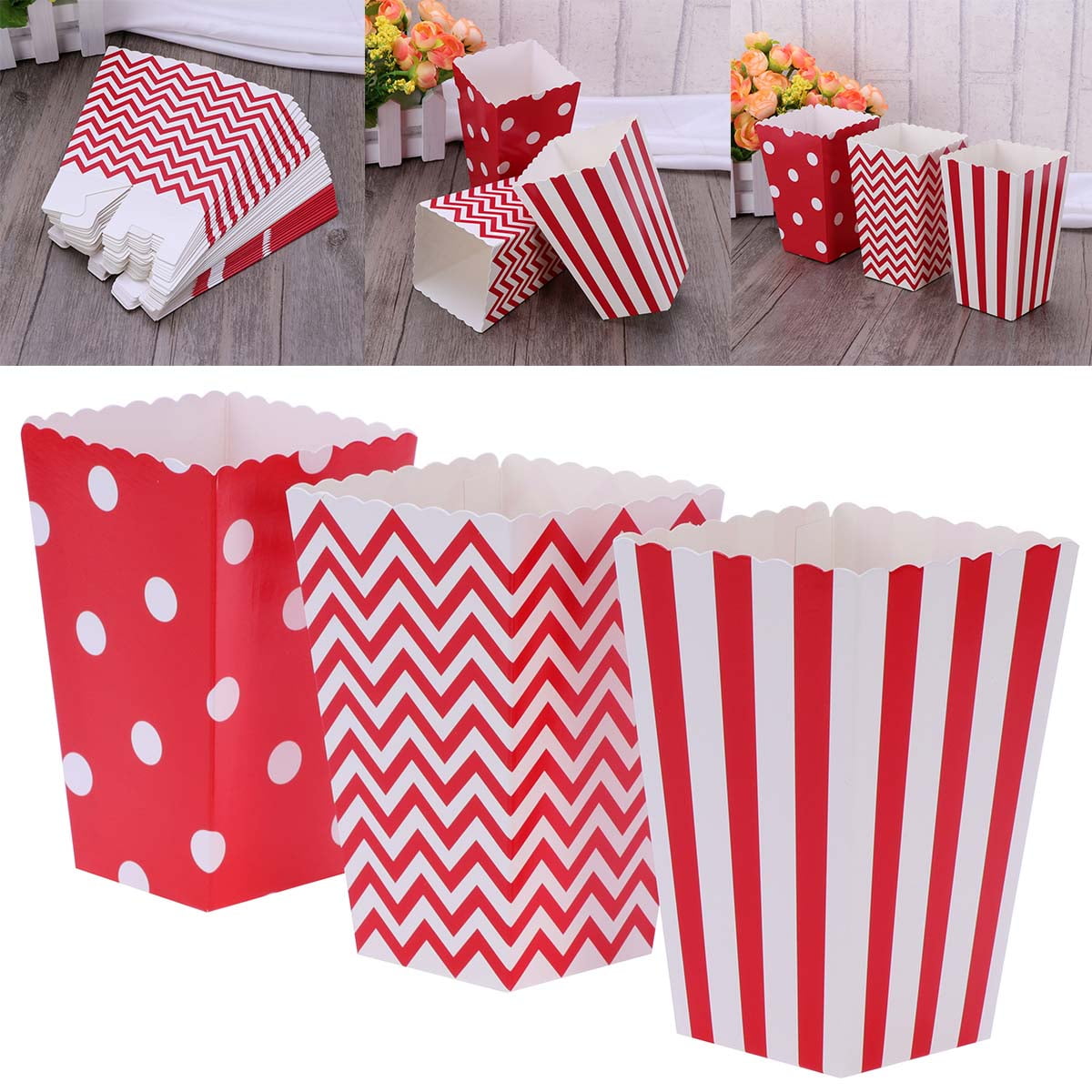 HONITANO 30Pack Foldable Popcorn Cartons Dessert Buffet Style Party ...