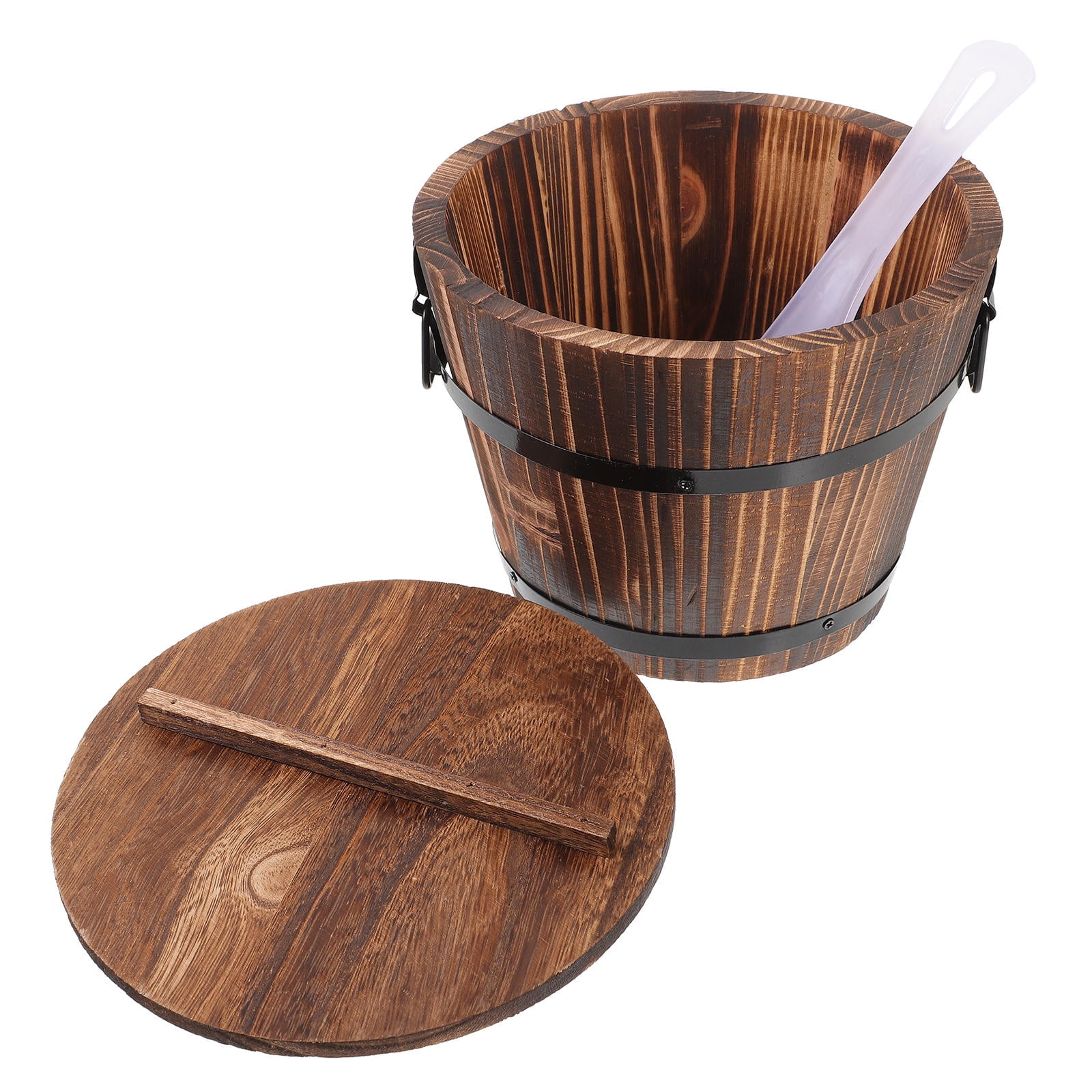 HONITANO 30Pcs Wood Buckets with Lids for Kitchen Storage Home Use 18 ...