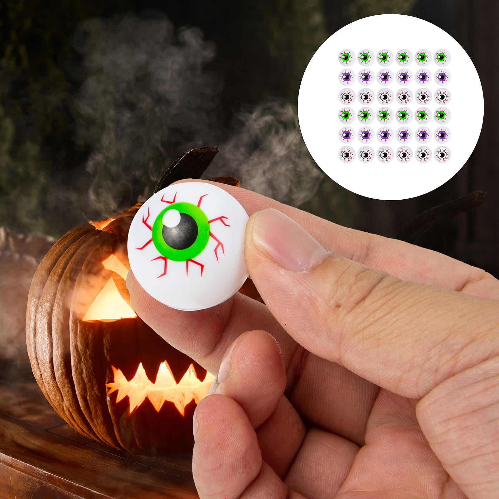 HONITANO 36 Pcs Eyeballs Purple Plastic Bouncy Eyeball Round Shape for ...