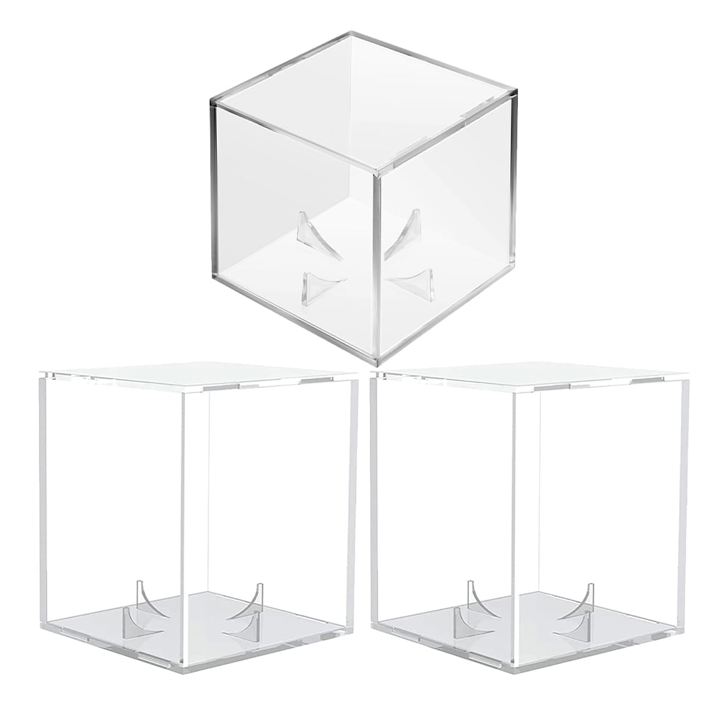 HONITANO 3Pcs Baseball Display Cube Acrylic Transparent For Collectors ...
